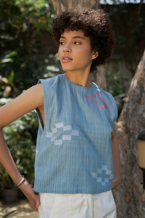 Blue Weaves handwoven top | SUI – Sui